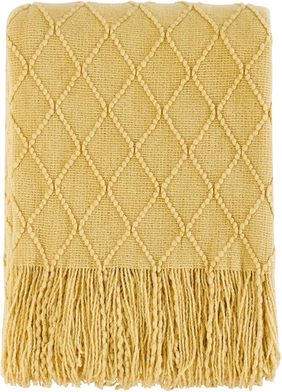 BOUINA Beige Throw Blanket 50x60 Inches Throw Textured Solid Soft Sofa ...