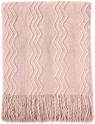 BOUINA Beige Throw Blanket 50x60 Inches Throw Textured Solid Soft Sofa ...
