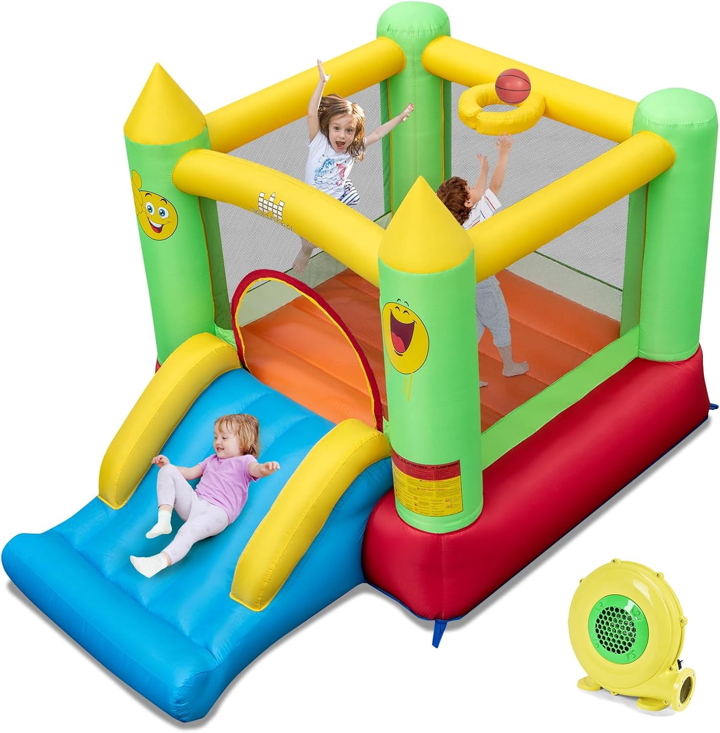 BOUNTECH Inflatable Bounce House, Bouncy House Castle for Kids Indoor ...