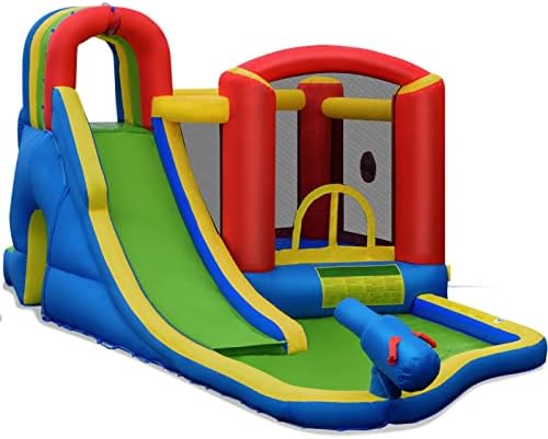 BOUNTECH Inflatable Water Slide, Water Bounce House with Waterslide ...