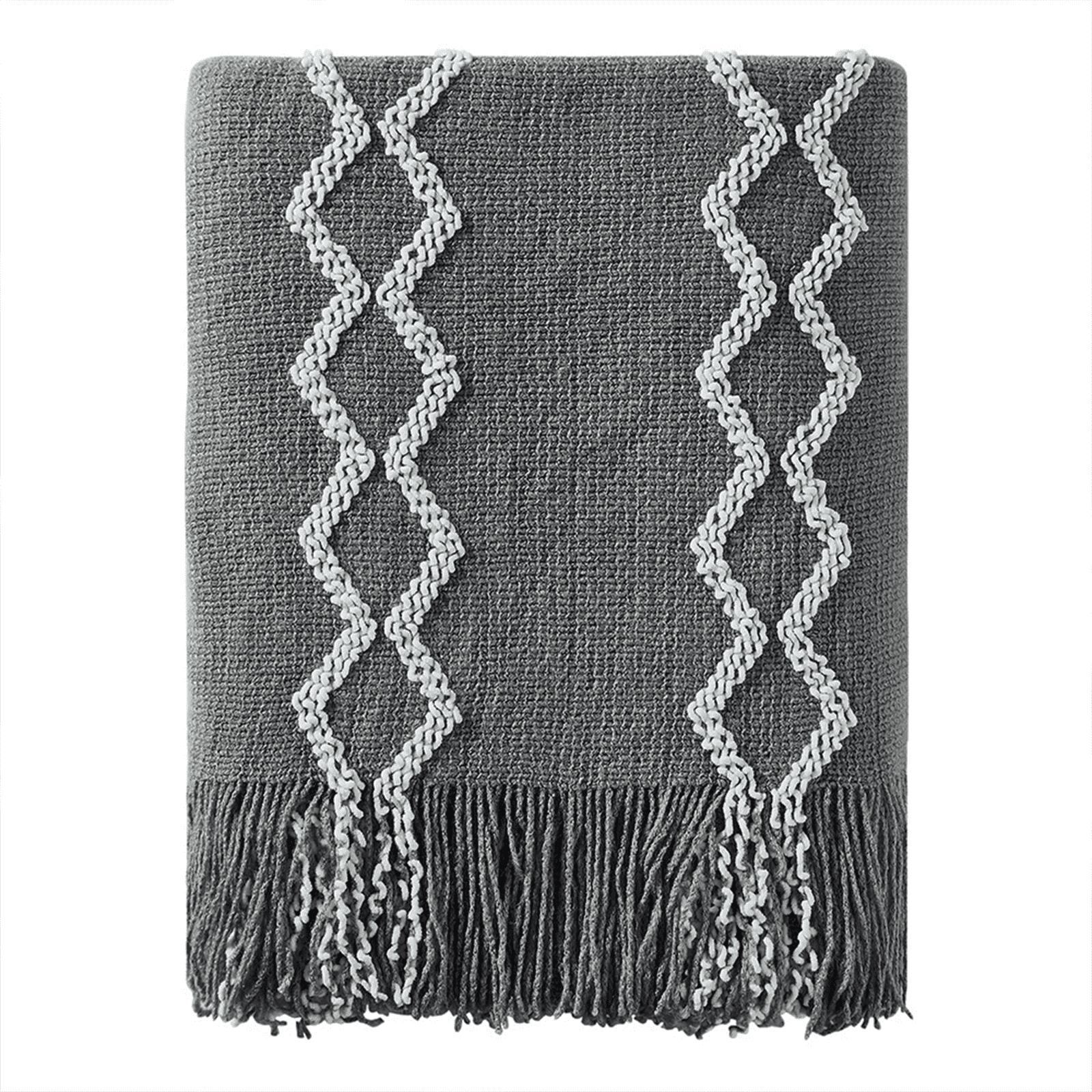 BOURINA Fluffy Chenille Knitted Fringe Throw Blanket Lightweight Soft ...