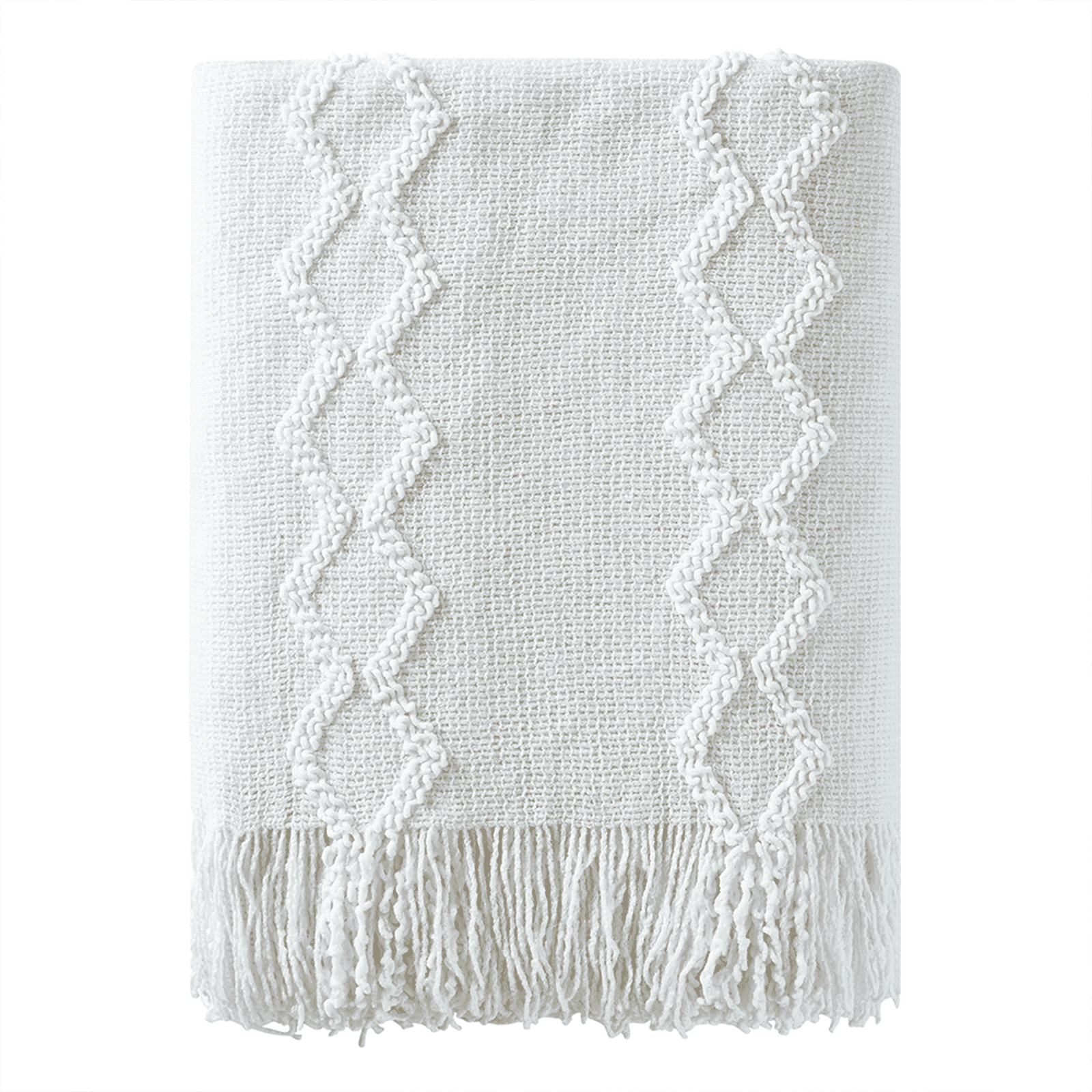 BOURINA Fluffy Chenille Knitted Fringe Throw Blanket Lightweight Soft ...