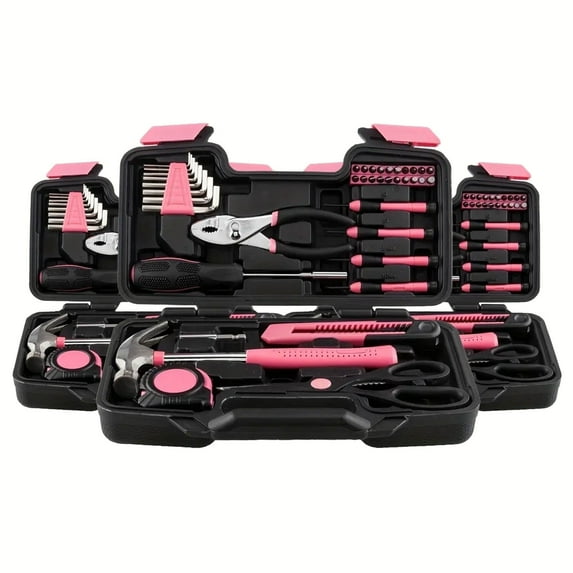 BOURVILL-39 Pink Finish, All-Purpose Basic Home Tool Set,PINK - Walmart.com