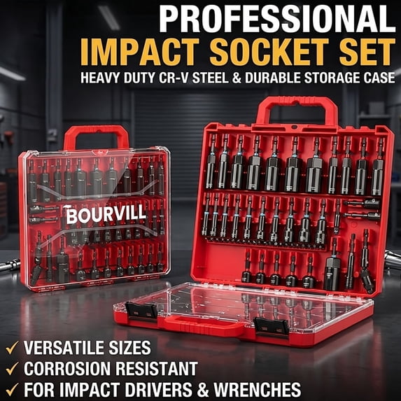 BOURVILL 80/55pcs Socket Tool Set | Premium Portable Multi-Function ...