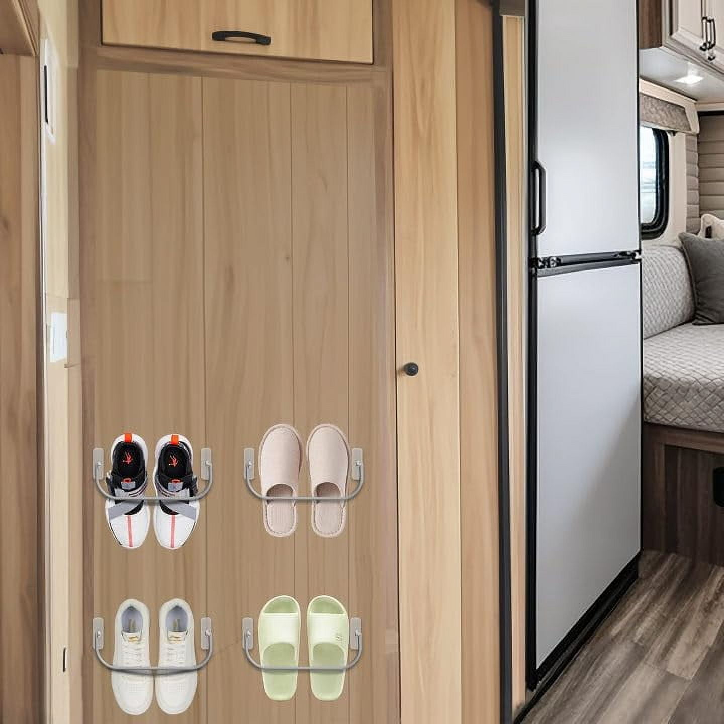 BOUTICOL 4 PCS Foldable RV Shoe Rack RV Shoe Organizer Camper Shoe Rack ...