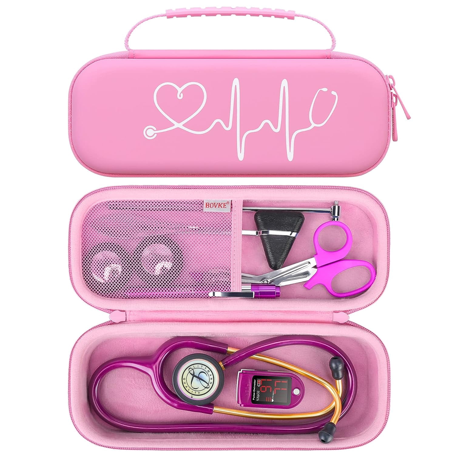 BOVKE Travel Stethoscope Case for 3M Littmann Classic III, Lightweight ...