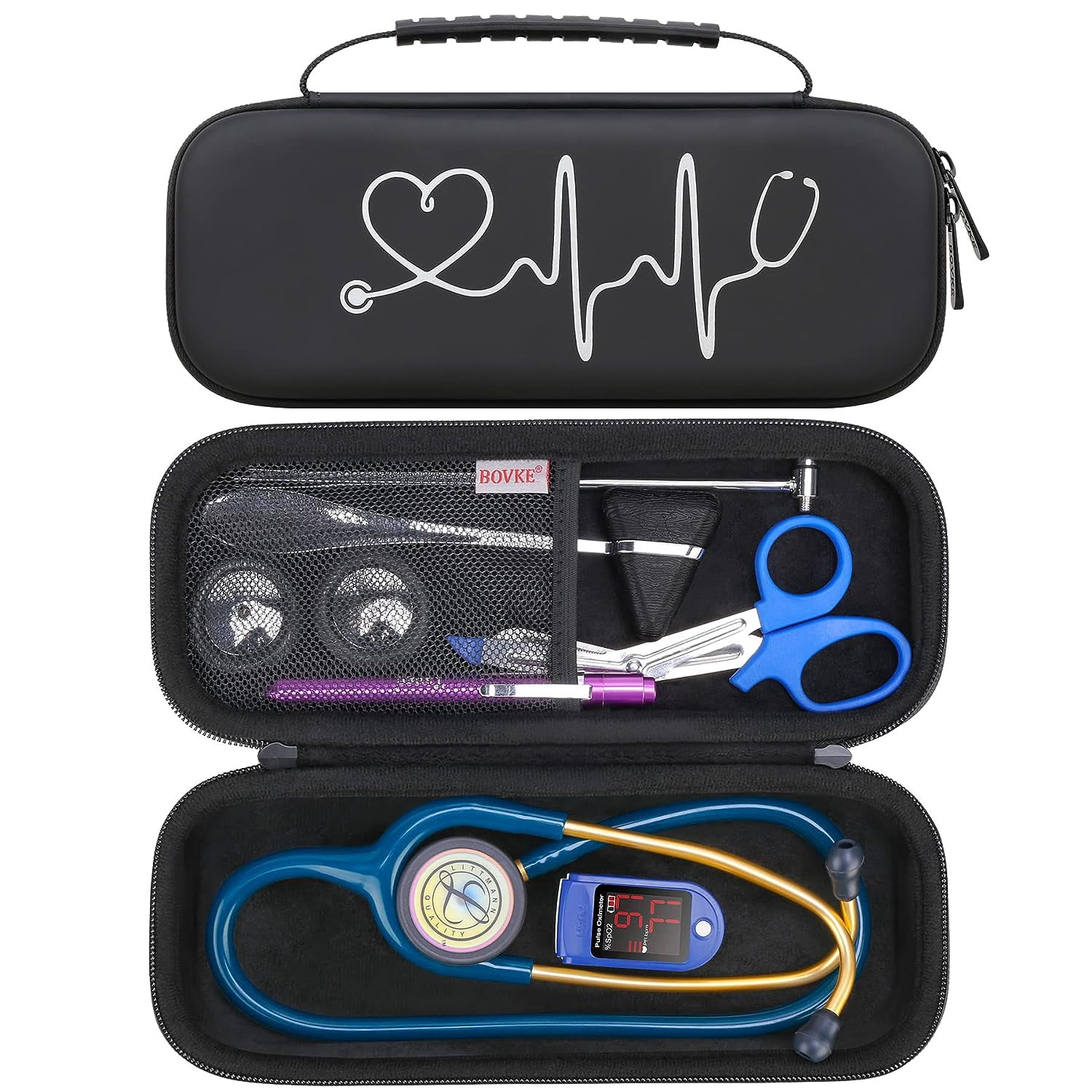 BOVKE Travel Stethoscope Case for 3M Littmann Classic III, Lightweight ...