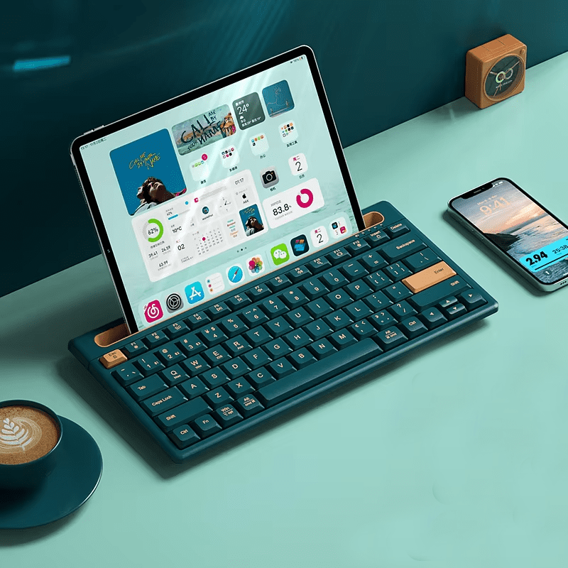 BOW BT Multi-Device Wireless Keyboard with Phone Holder Slot 79 Keys ...