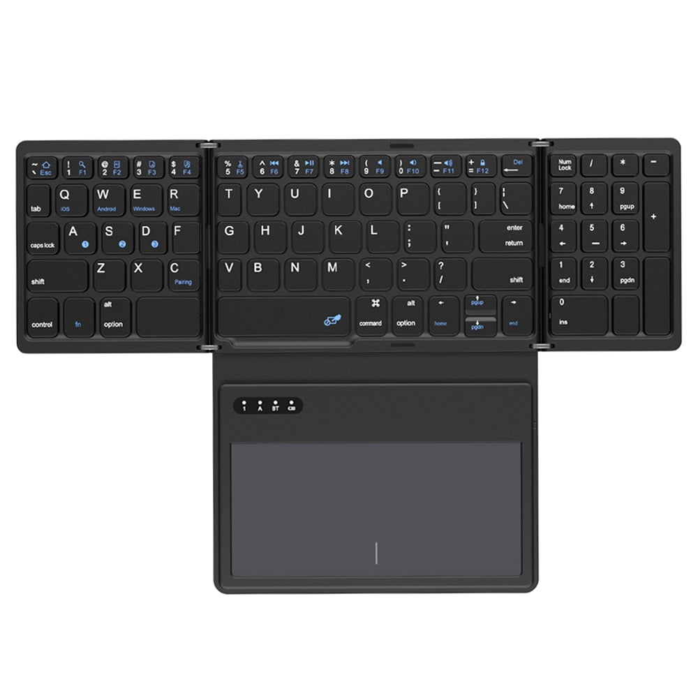 BOW Foladable Bluetooth Keyboard with Touchpad Pocket Folding Keyboard ...