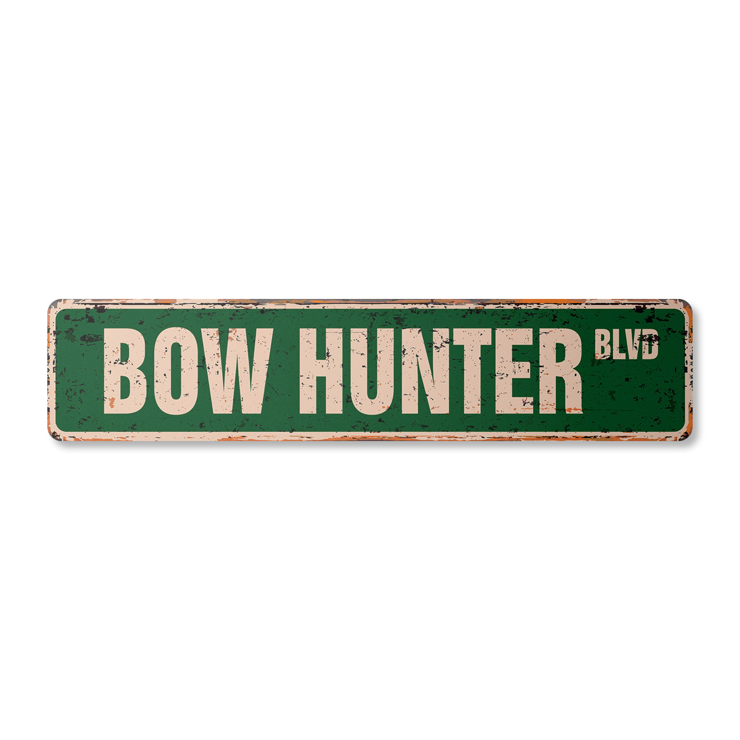 BOW HUNTER Vintage Plastic Street Sign arrow hunt hunting animal ...