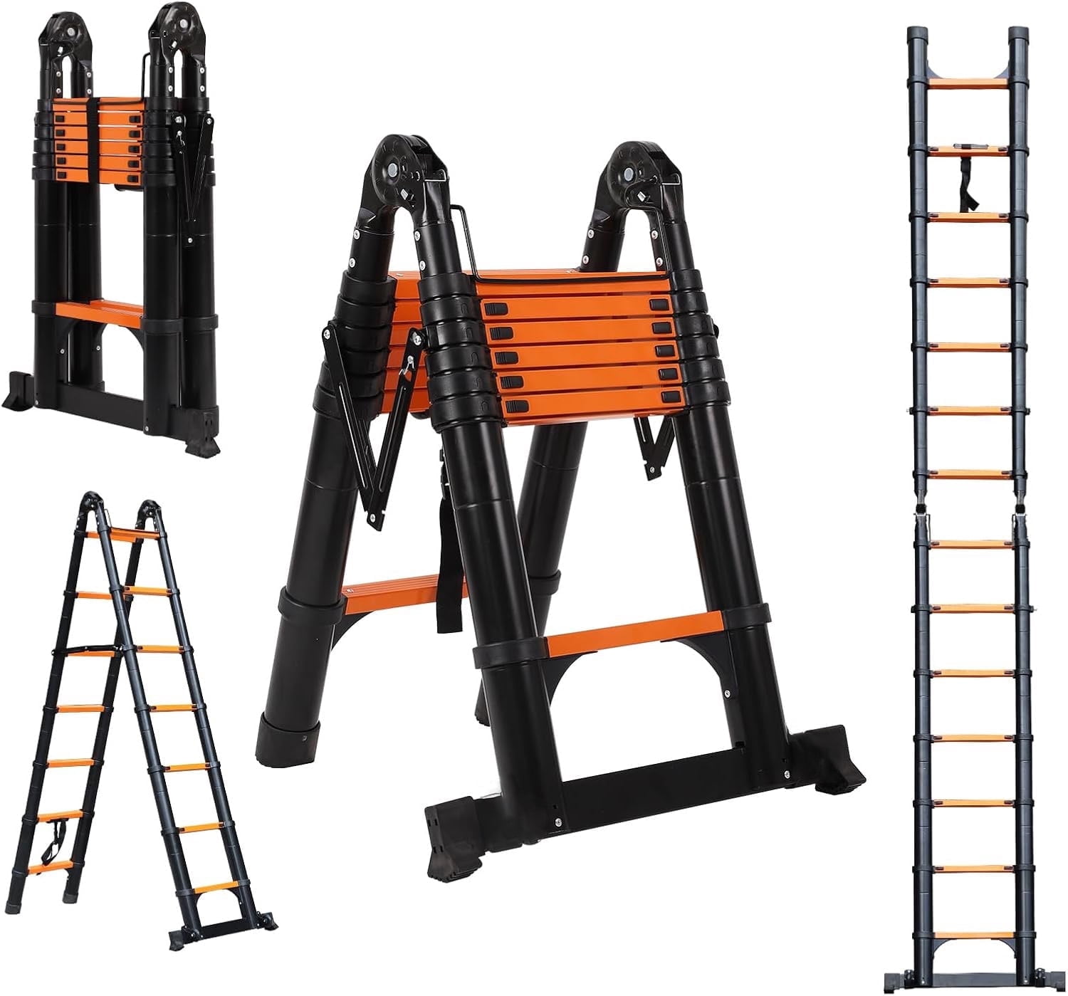 BOWEITI 14.5FT Multi-Purpose A-Frame Telescoping Extension Aluminum ...