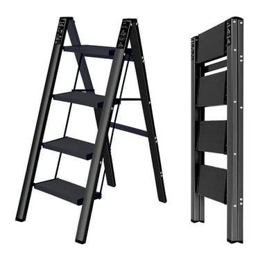 4 Step Ladder, Folding Step Stool with Wide Anti-Slip Pedal, 350lbs ...