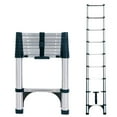 BOWEITI 8.5FT Telescopic Step Ladder, Stainless Steel, One-Button ...