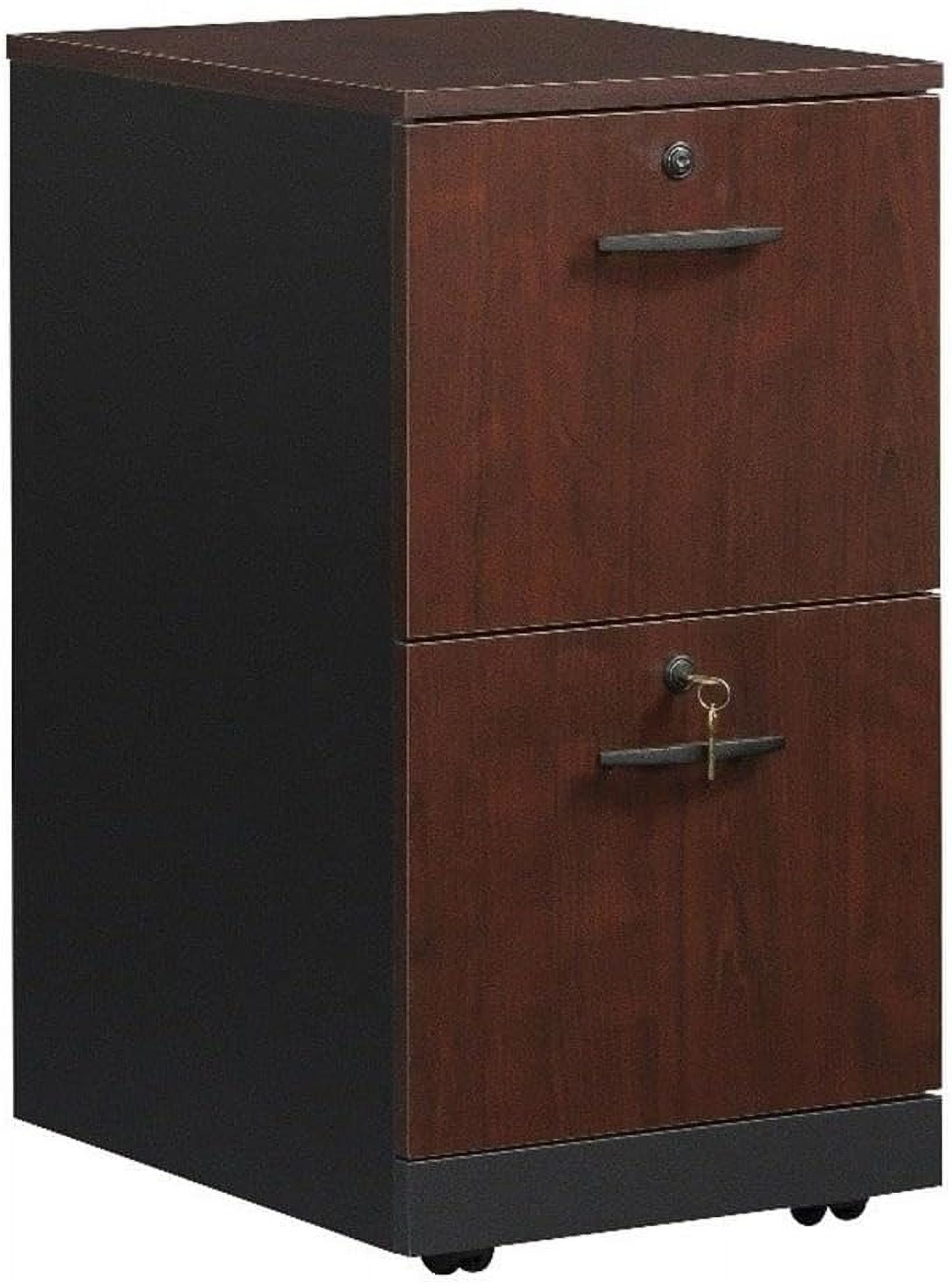 BOWERY HILL 2 Drawers 28.5" Vertical Cherry Engineered Wood Filing Cabinet Lockable Easy ...