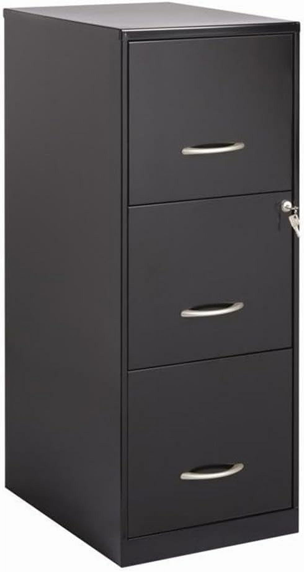 BOWERY HILL 3 Drawers 35.5" Vertical Black Metal Filing Cabinet ...