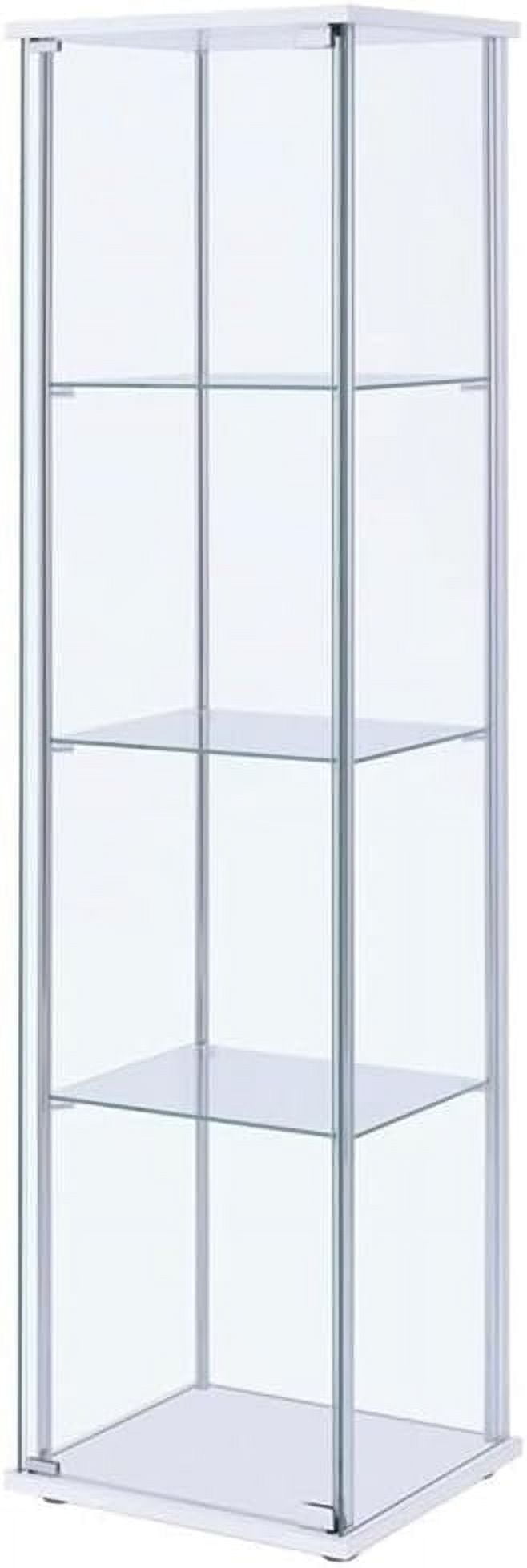 BOWERY HILL 4 Shelf Glass Display Case Cabinet with Chrome Support ...