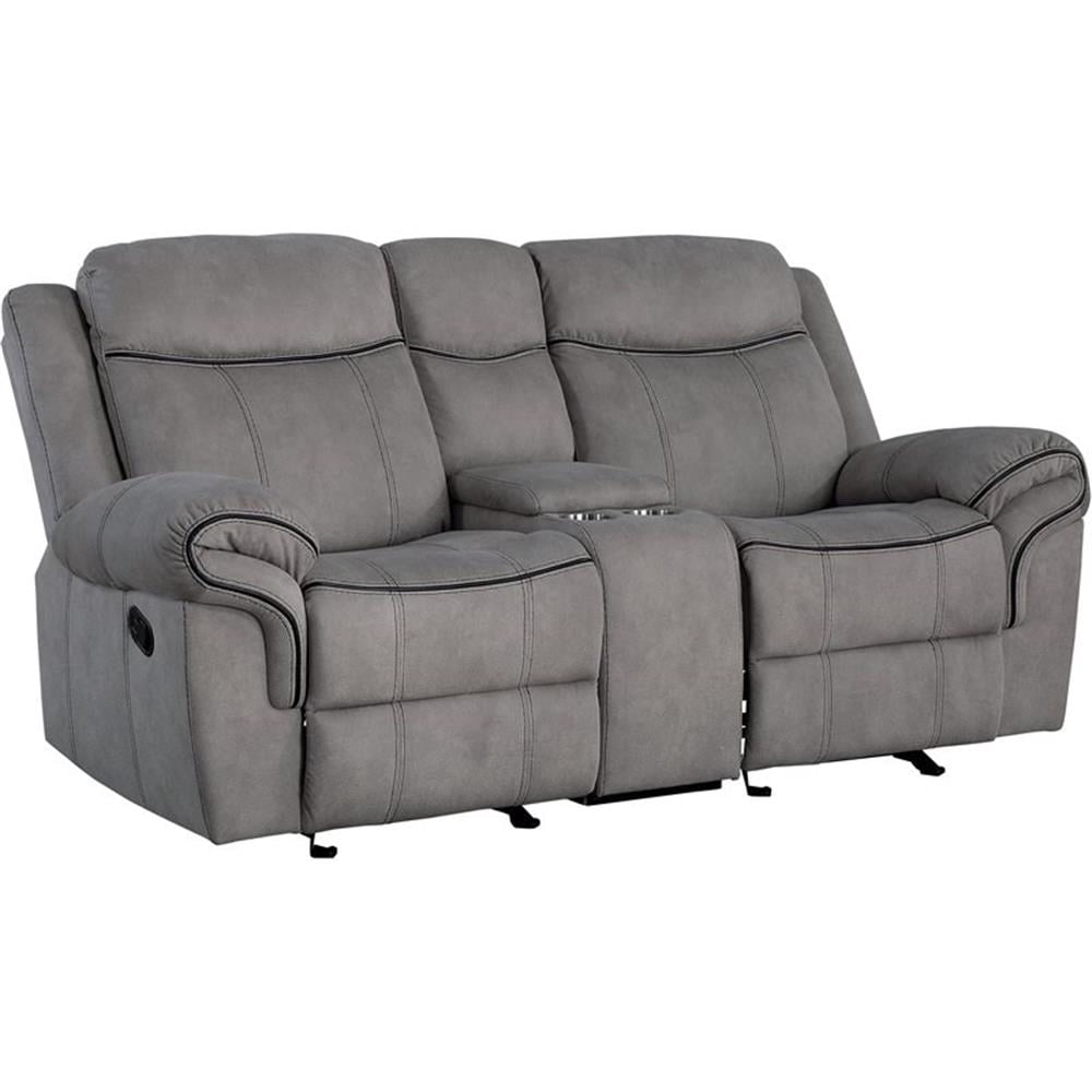 BOWERY HILL Reclining 2-Seat Loveseat with USB Dock & Console in 2-Tone ...