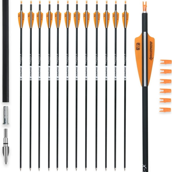 BOWSOUL 30Inch Carbon Arrows for Target Practice Hunting Arrow with ...