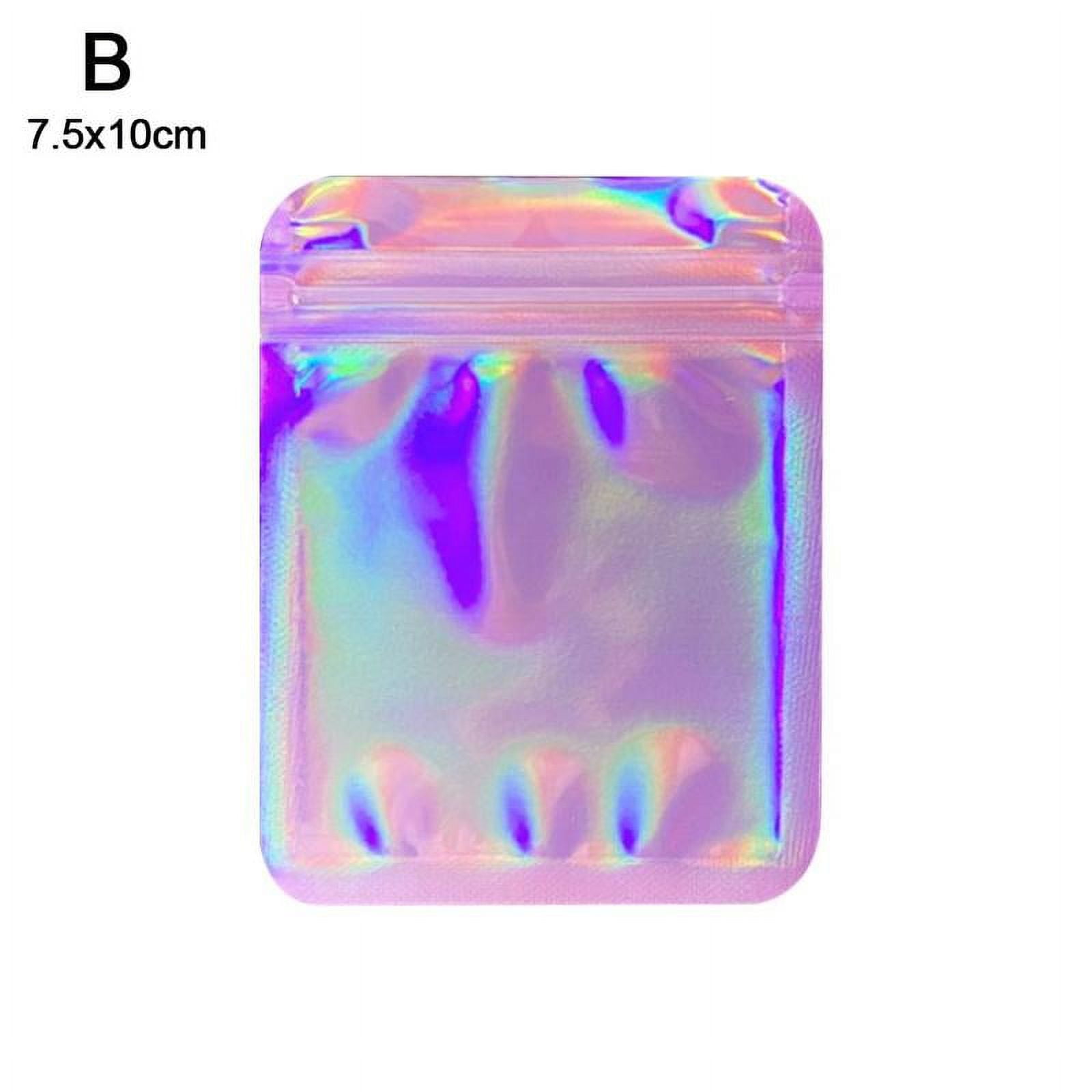 BOWTONG 10pcs Thicken Bags Resealable OPP Bags Holographic Color ...