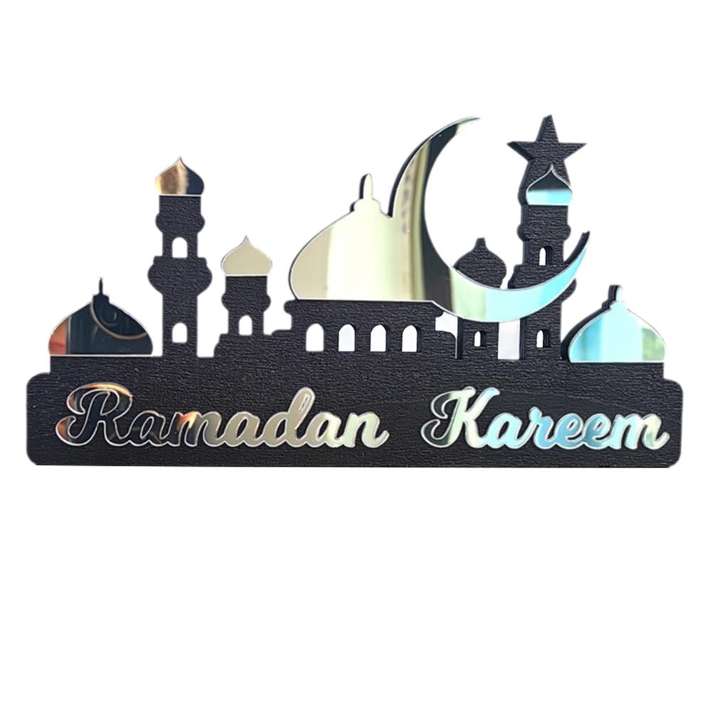 BOWTONG Ramadan Eid Decoration, Wooden Acrylic Islamic Decors, Ramadan ...