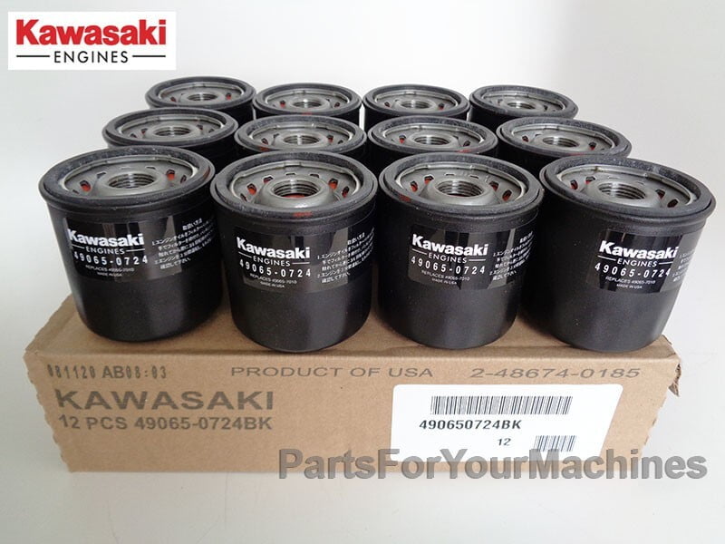 BOX OF 12 OIL FILTERS OEM KAWASAKI 49065-0724, 49065-7010, AM107423 ...