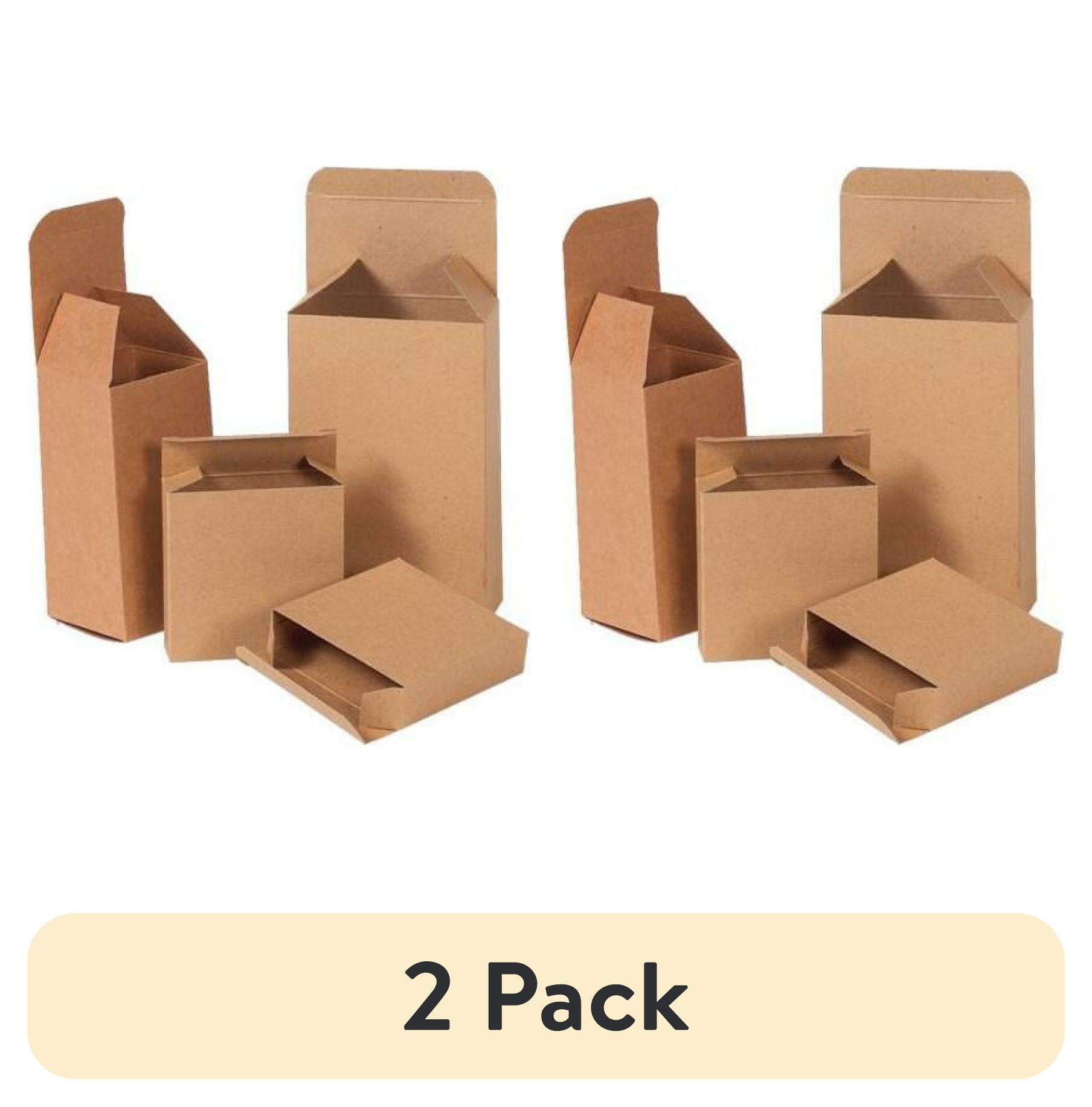 (2 pack) Box Partners Reverse Tuck Folding Cartons 4" x 3" x 5" Kraft ...