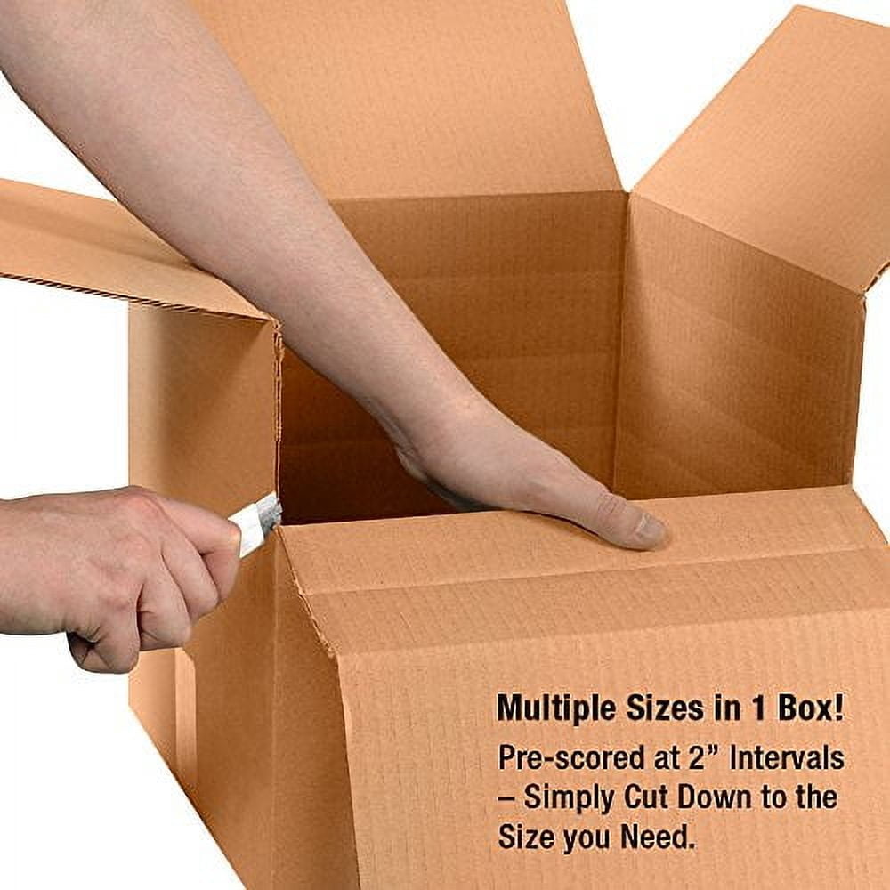 BOX USA 10 Pack of Multi-Depth Corrugated Cardboard Boxes, 24" L x 24 ...
