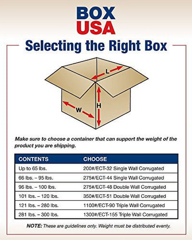 BOX USA 26x12x12 Long Corrugated Boxes, Long, 26L x 12W x 12H, Pack of ...