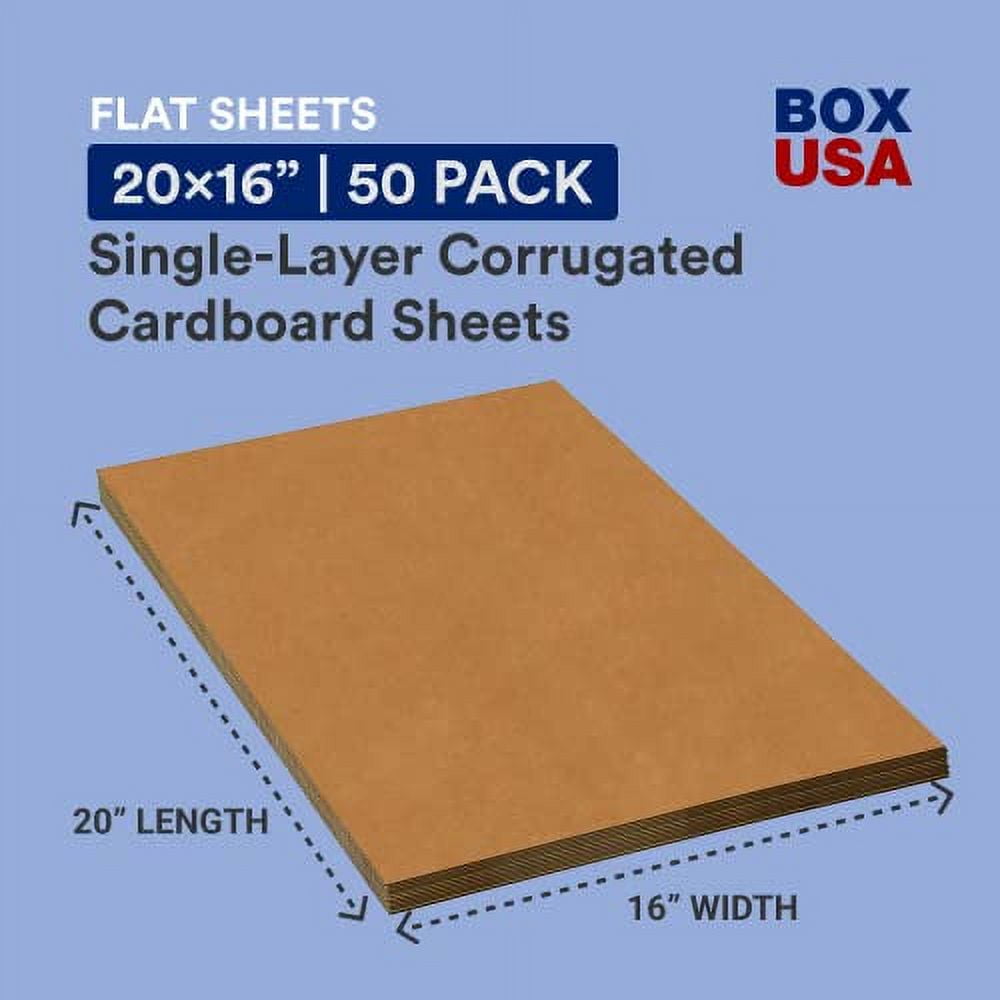 BOX USA Moving Corrugated Sheets Large, 20"L x 16"W 50-Pack ...