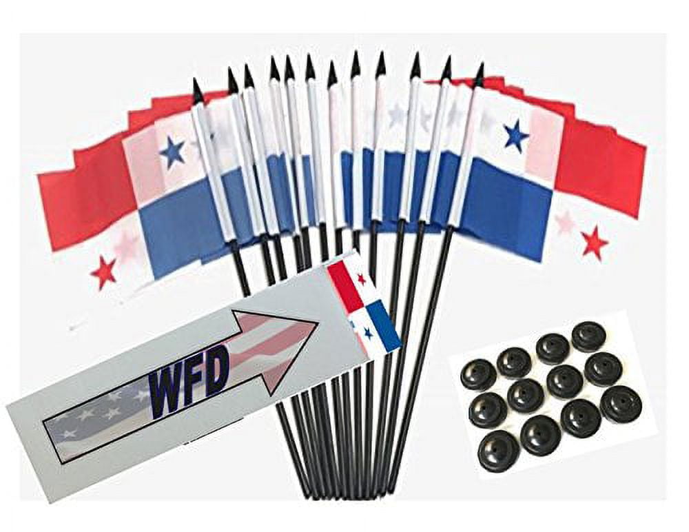 BOX of 12 Panama 4"x6" Miniature Desk & Table Flags With 12 Flag Stands ...