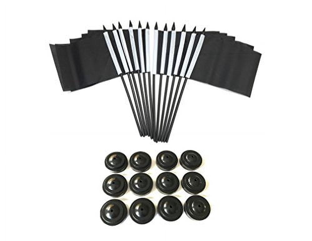 BOX of 12 Solid Black 4"x6" Miniature Desk & Table Flags With 12 Flag ...