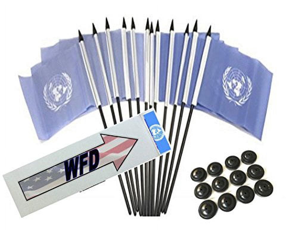BOX of 12 United Nations 4"x6" Miniature Desk & Table Flags With 12 ...