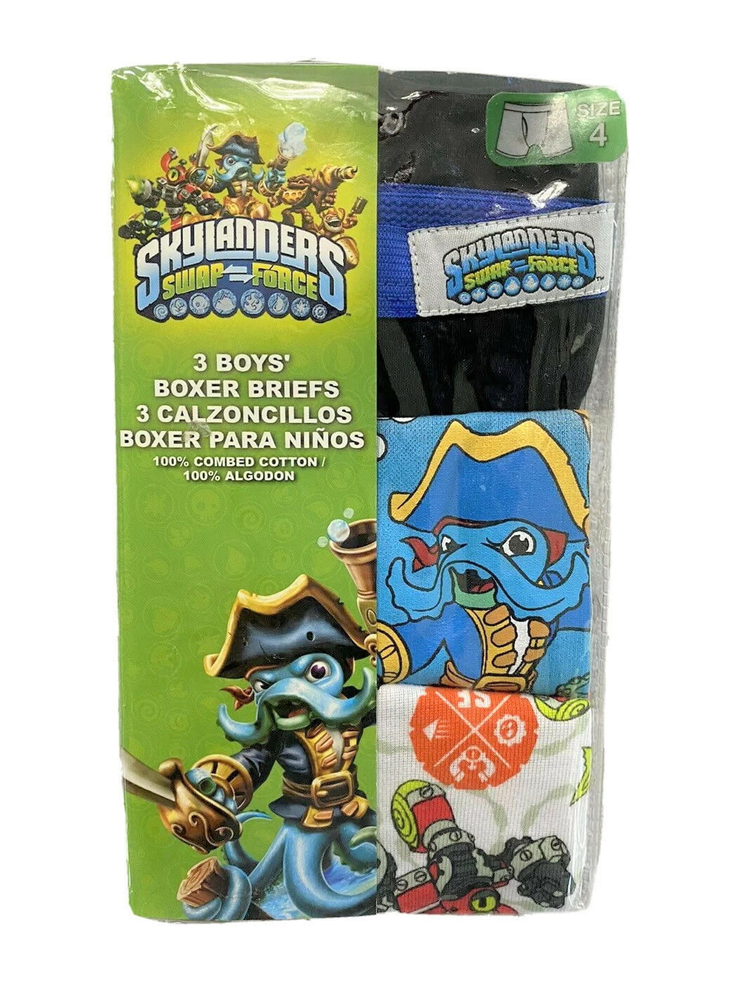 BOXER BOYS X3 - SKYLANDERS SZ 4 - 3 PACK UNDERWEAR BOXER BRIEFS VIDEO ...