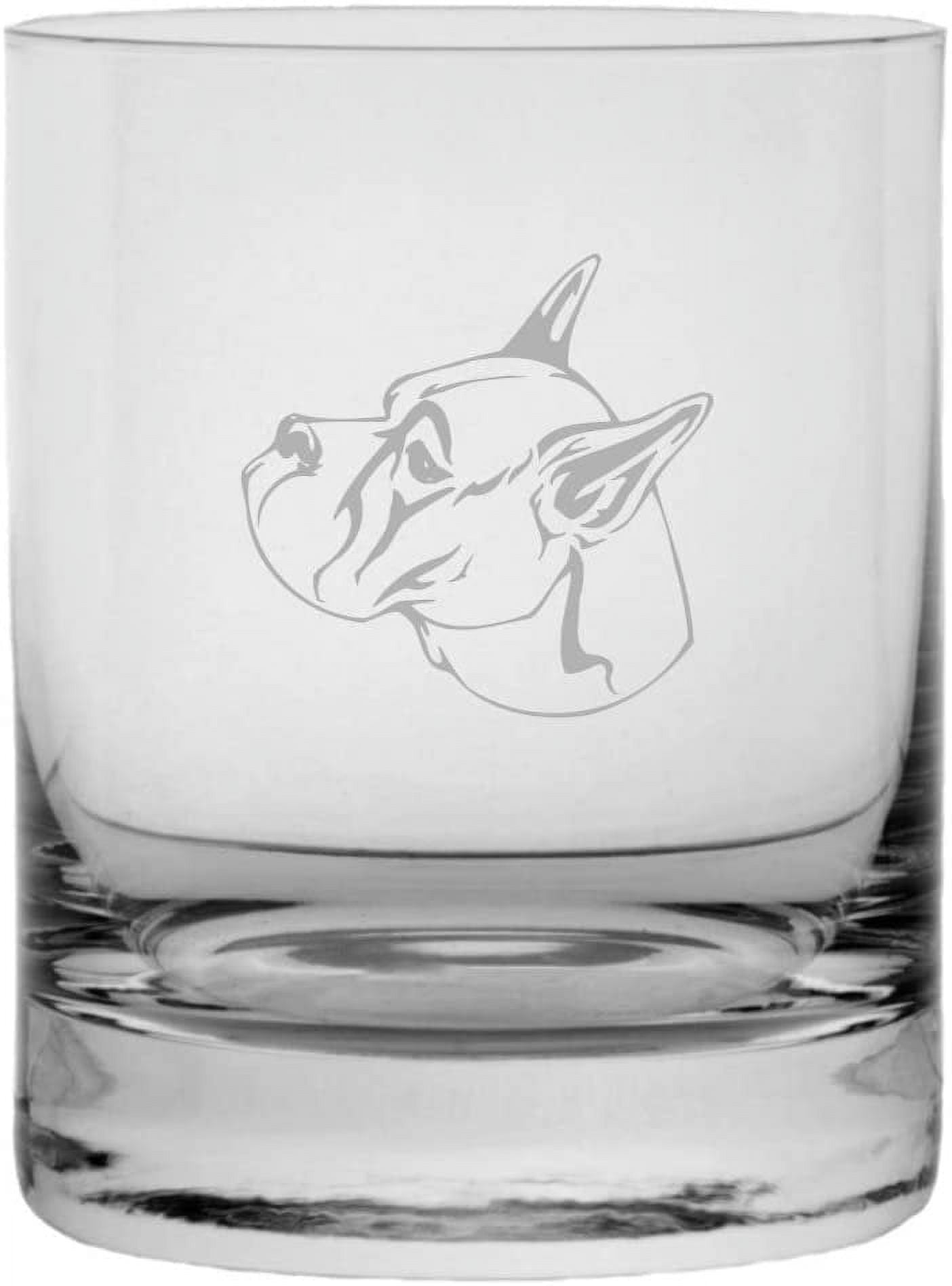 BOXER Dog Themed Etched 10.25oz Crystal Rocks Whisky Glass - Walmart.com