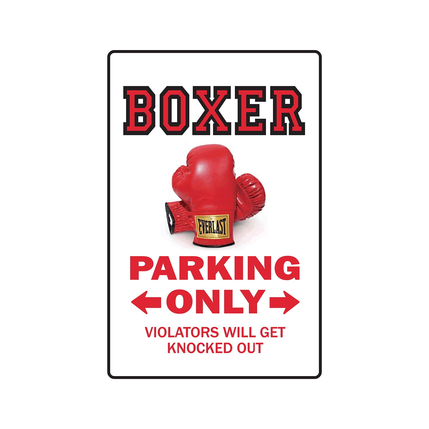 BOXER FIGHTER Aluminum Sign parking boxing gloves title punching bags ...
