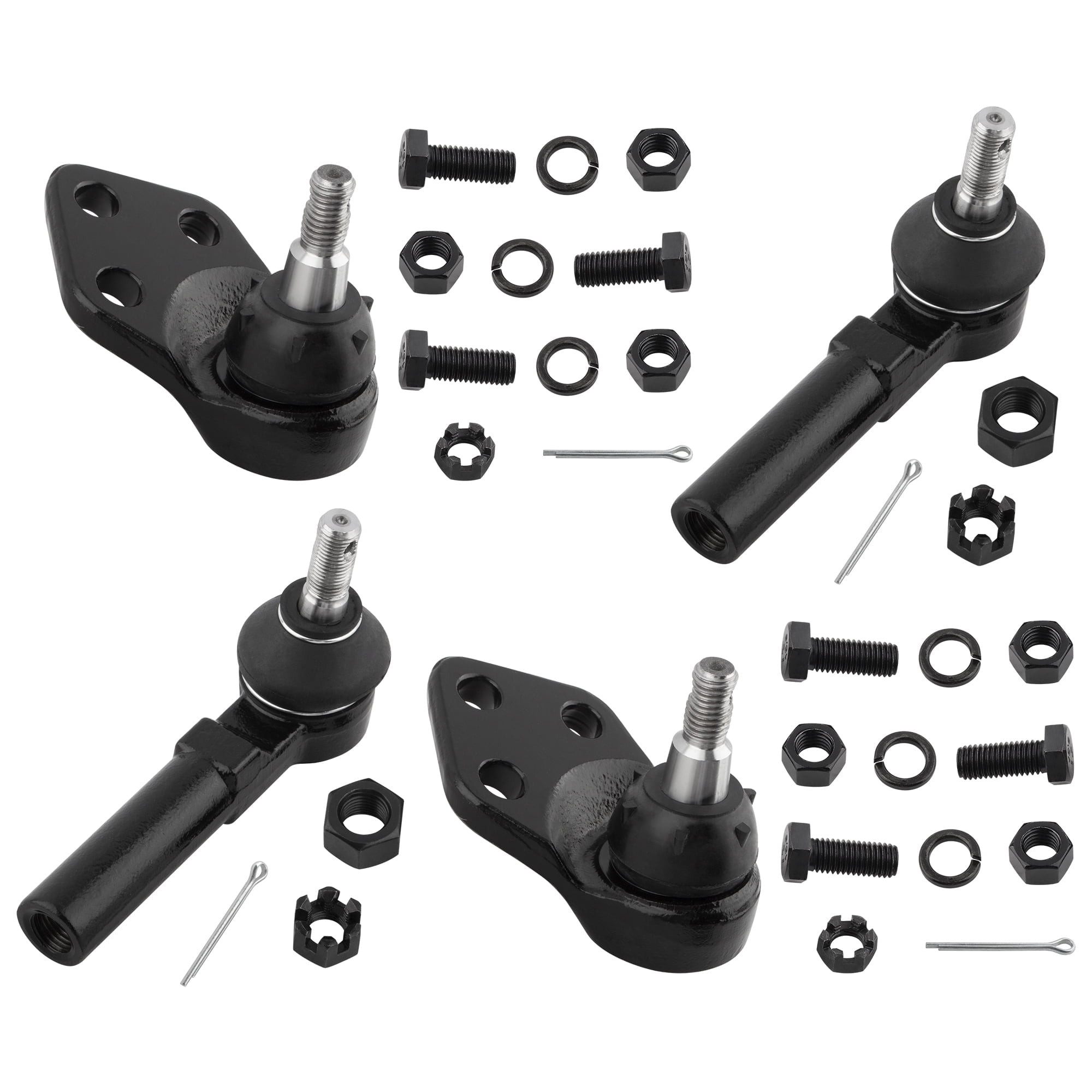 BOXI (2) Front Lower Ball Joints + (2) Front Outer Tie Rod Ends Fit for ...