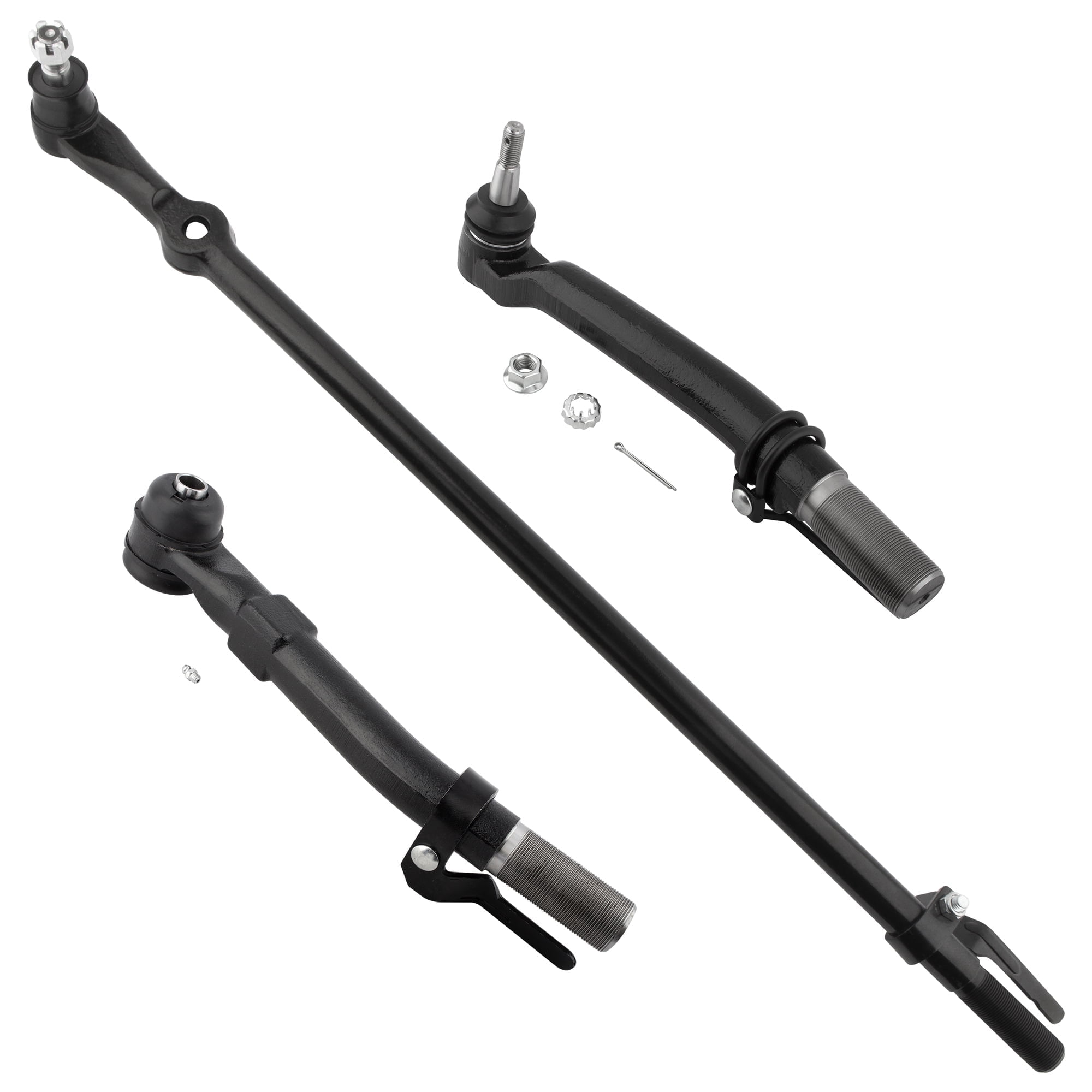 BOXI 3pcs Front Drag Link and Outer Tie Rod End Links Fit for Ford F ...
