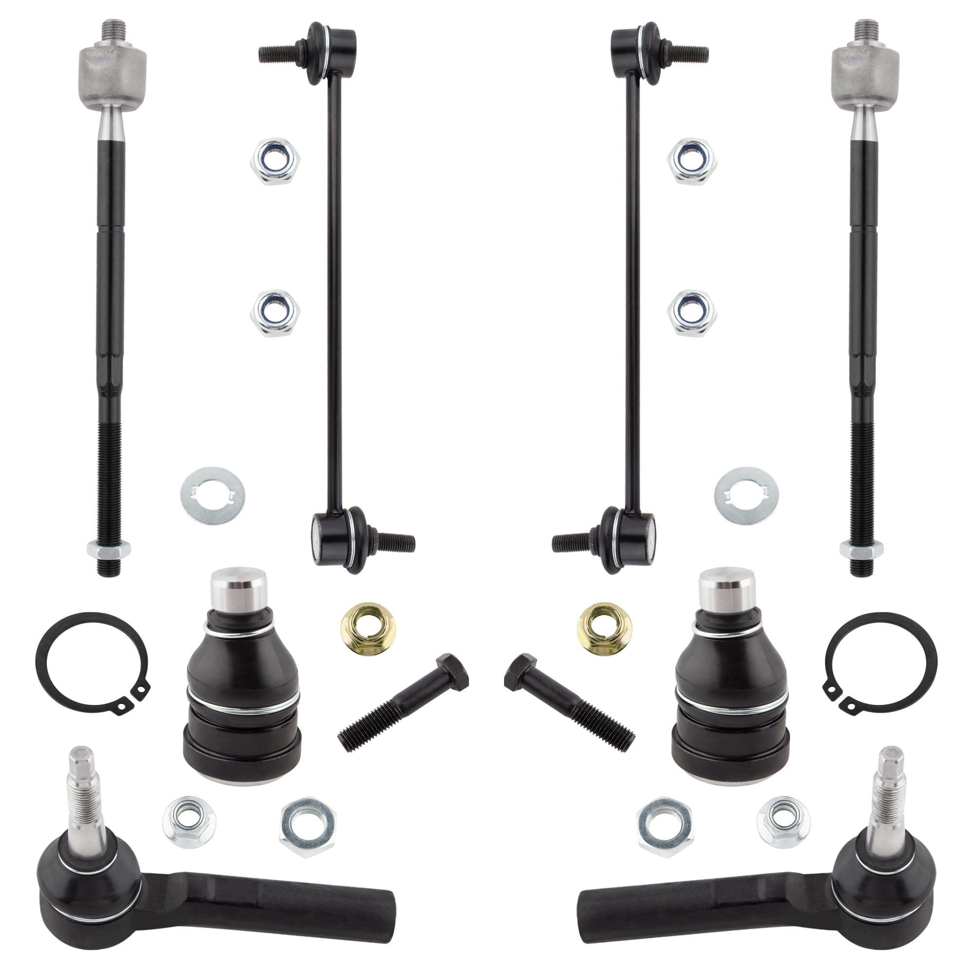 BOXI 8pcs Front Lower Ball Joints Sway Bars Tie Rods Kit for Dodge ...
