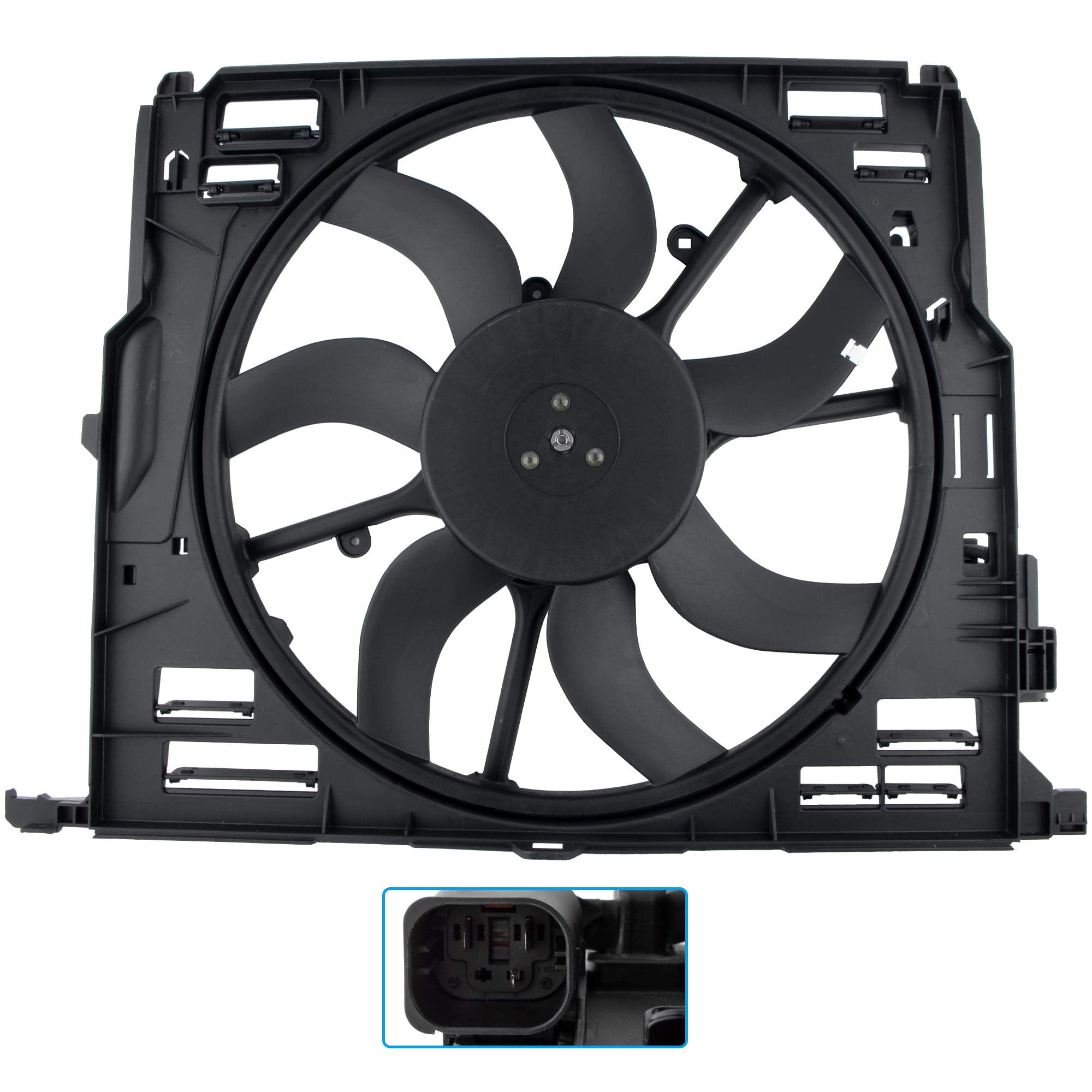 BOXI Radiator Cooling Fan Assembly Compatible for BMW 528i 530i 535i ...