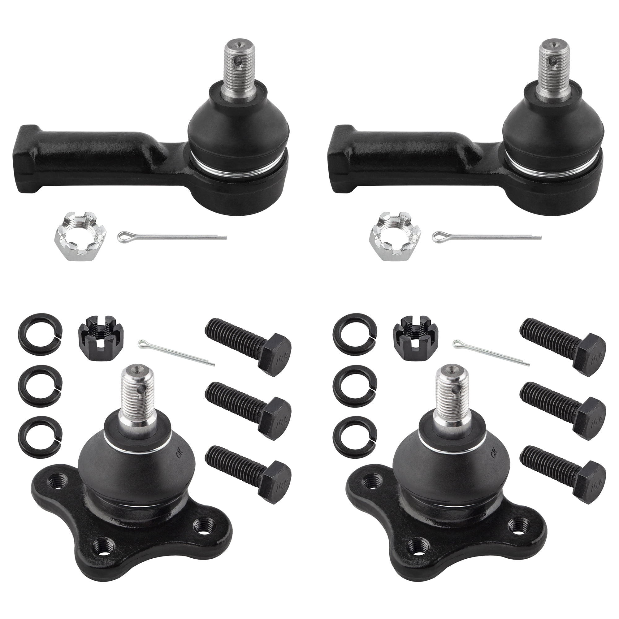 BOXI (Set of 4) Front Upper Ball Joints + Outer Tie Rod Ends fit for Mazda B2000 1986-1987 / for ...