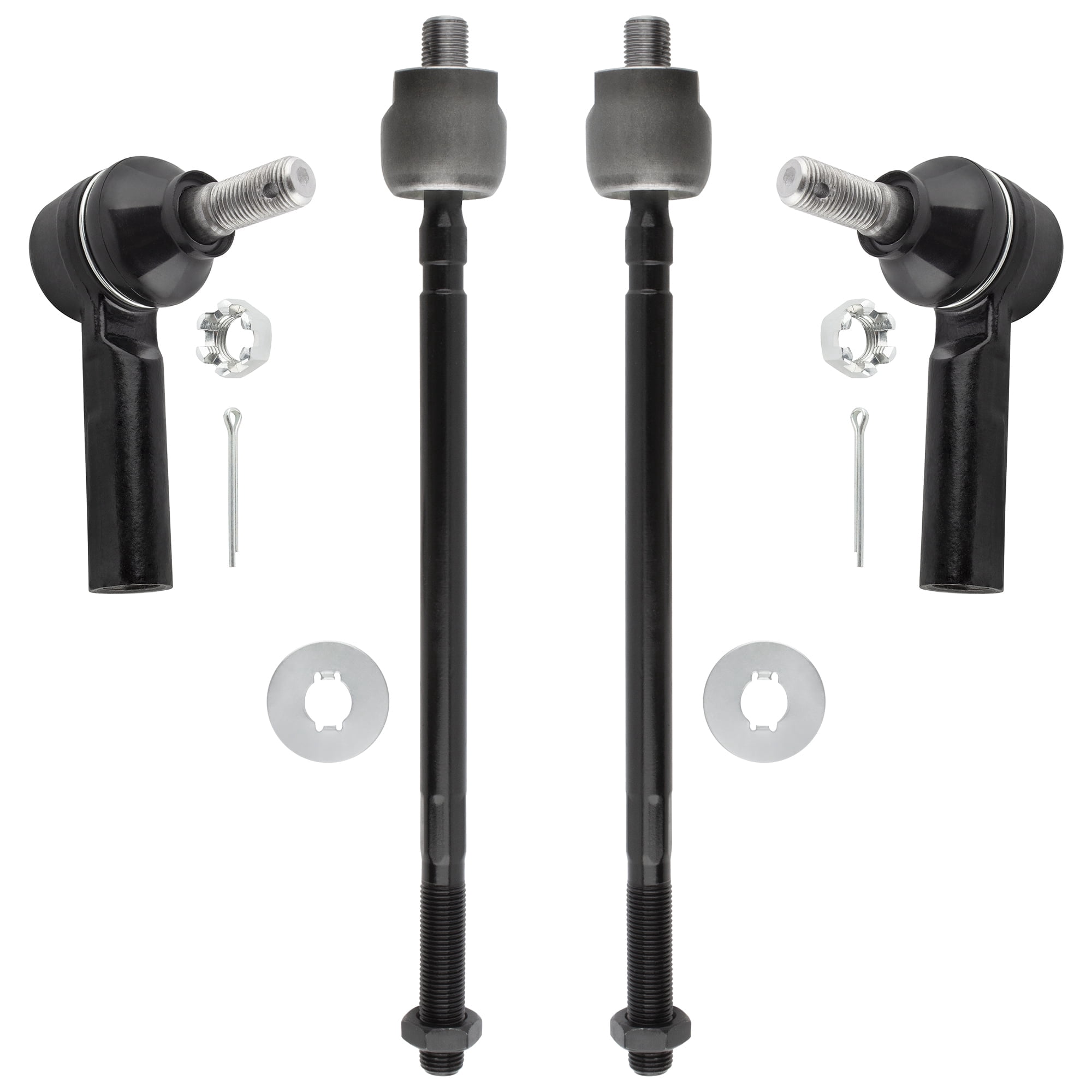BOXI (Set of 4) Power Steering Front Inner & Outer Tie Rod Ends fit for ...