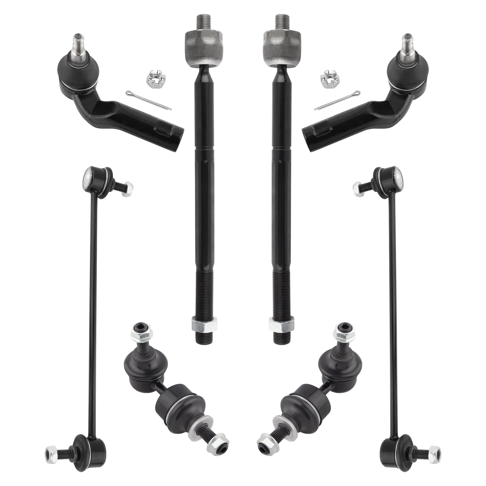 BOXI (Set of 8) Front & Rear Suspension Kit Sway Bar Links + Tie Rod ...
