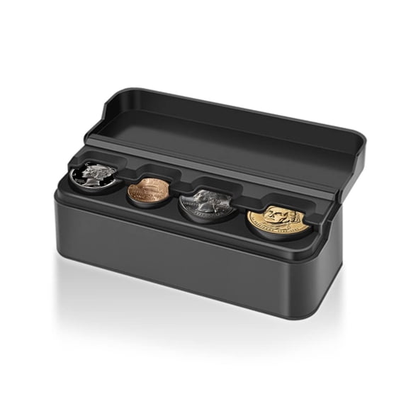 BOXIANG Car Compact Coin Holder 4 Compartment Holds Coins Organizer ...