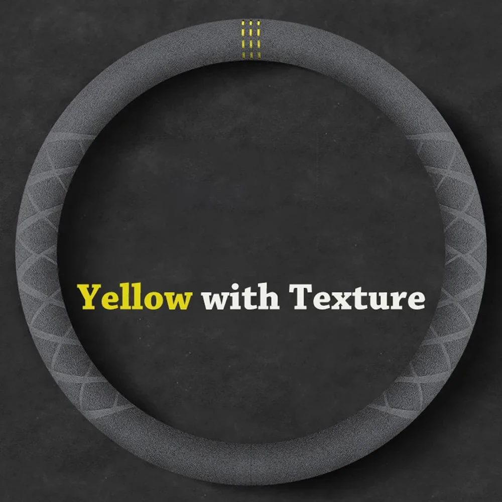 BOXIANG Car Steering Wheel Covers Cowhide Suede Steering Wheel Cover ...