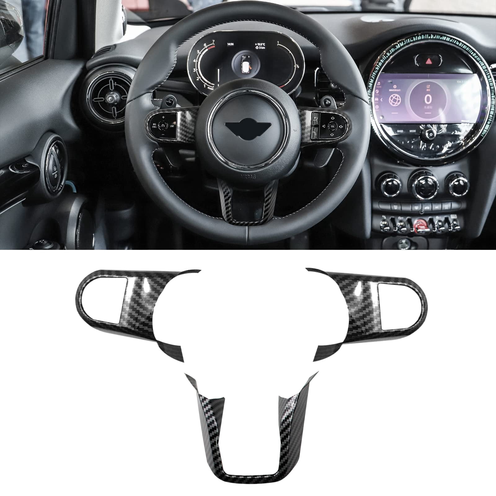 BOXINCHIMEI ABS Chrome Plated CM31 car Steering Wheel Trim Cover Non ...