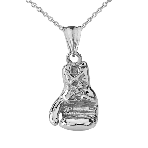 BOXING GLOVE PENDANT NECKLACE IN WHITE GOLD - Walmart.com