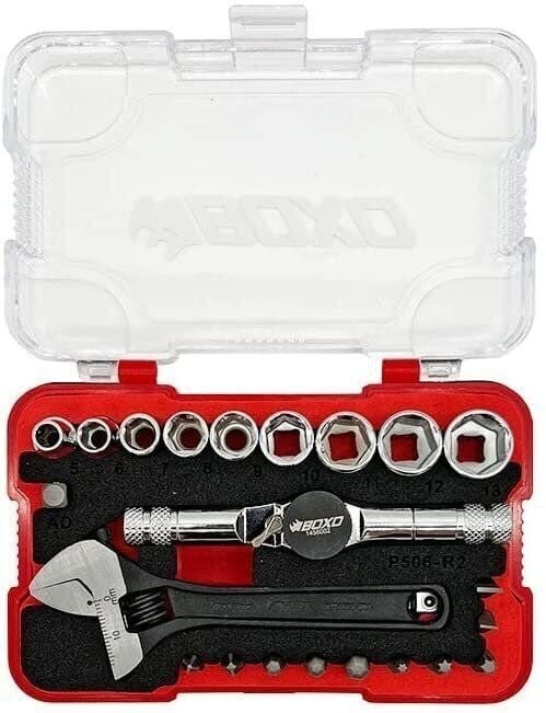 BOXO USA 23 Piece Multi Driver T-Handle Socket Bit Set : Handy Compact ...