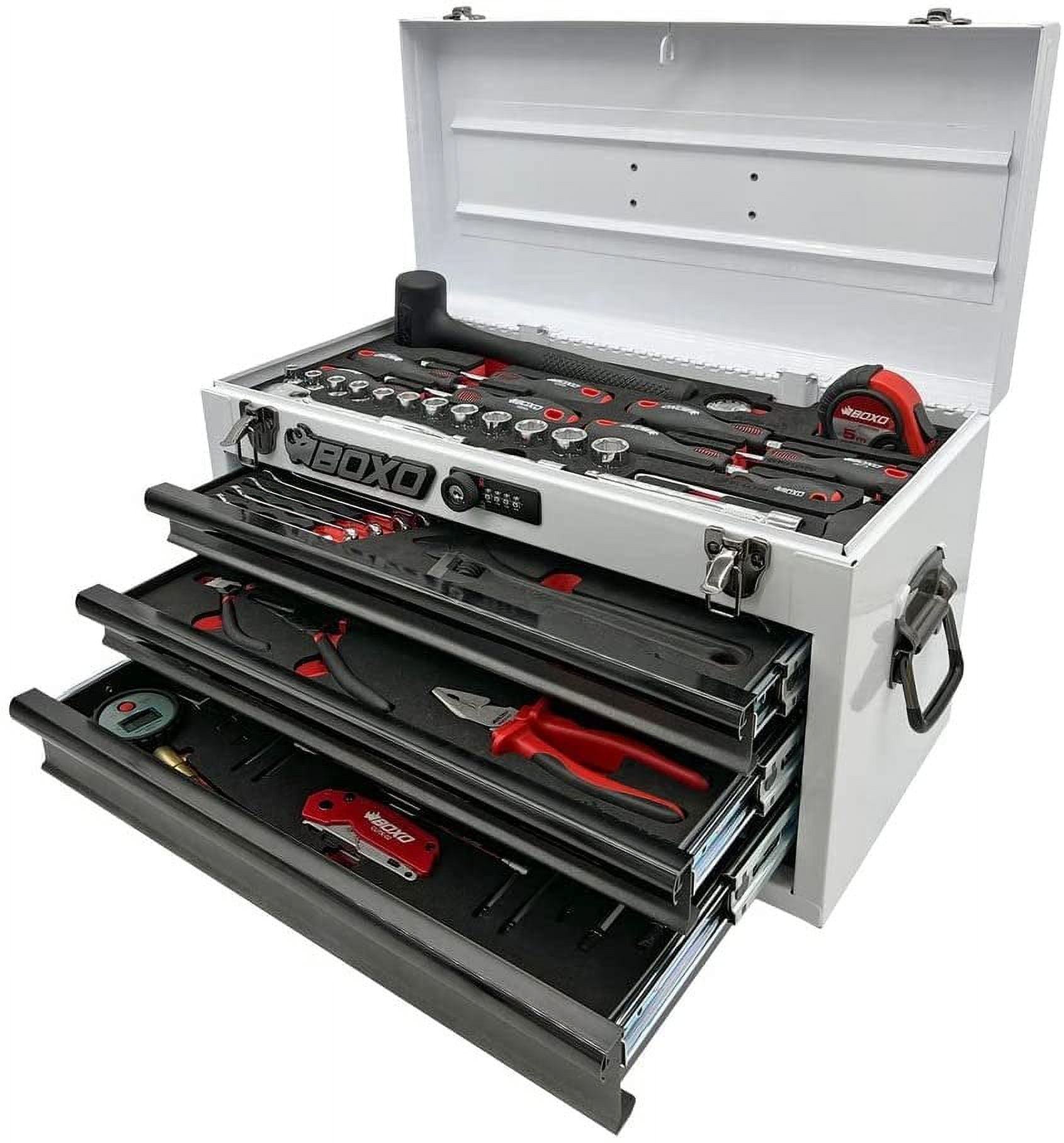 BOXO USA 69-Piece Metric Go Kart Tool Kit With 3-Drawer Hand Carry Tool ...