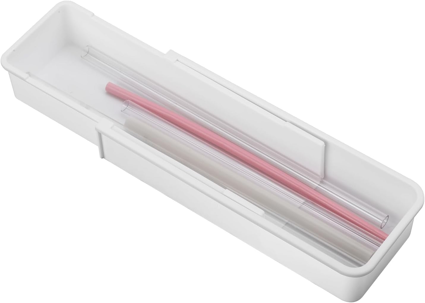 BOXOB Expandable Straw Organizer, Multi-Functional Plastic Straw Holder ...