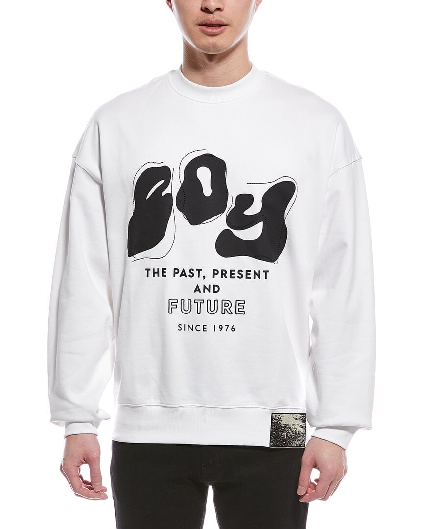 BOY LONDON mens Past, Present, Future Crewneck Sweatshirt, l, White ...